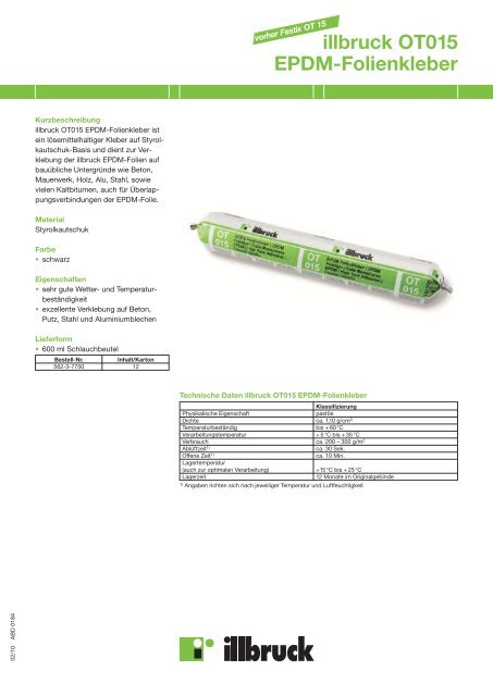 illbruck OT015 EPDM-Folienkleber - Plaschna & Co. GmbH & Co. KG