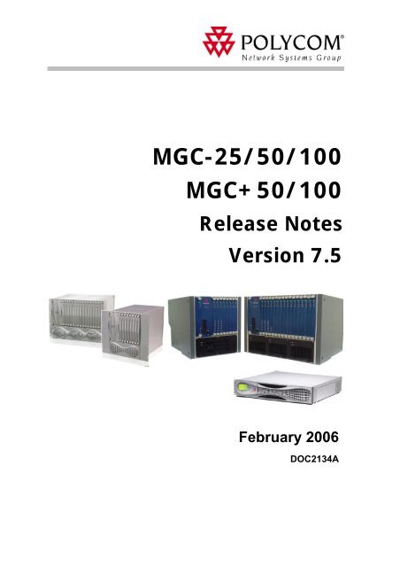 MGC-25/50/100 MGC+50/100 - Polycom