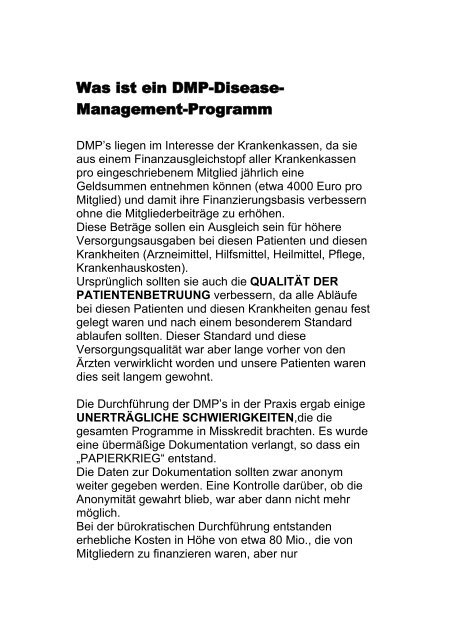 Was ist ein DMP-Disease-Managementprogramm