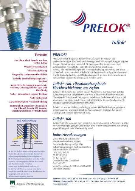 (DBD/355) TUFLOK DATA SHEET A/W - Prelok