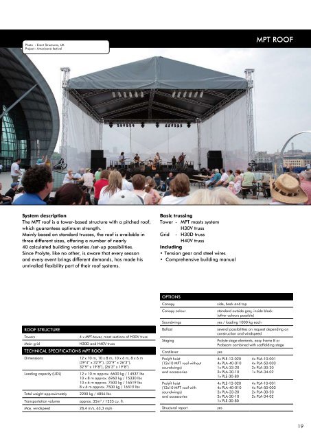 Prolyte MPT roof and ST roof