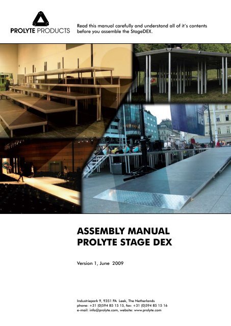 ASSEMBLY MANUAL PROLYTE STAGE DEX - Audio Vlaardingen
