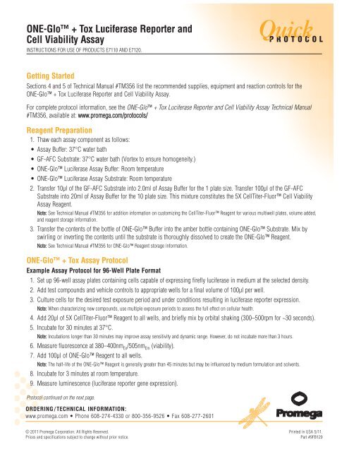 Quick Protocol - Promega