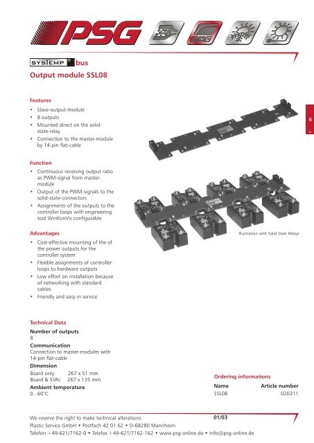 bus Output module SSL08 - psg-online.de