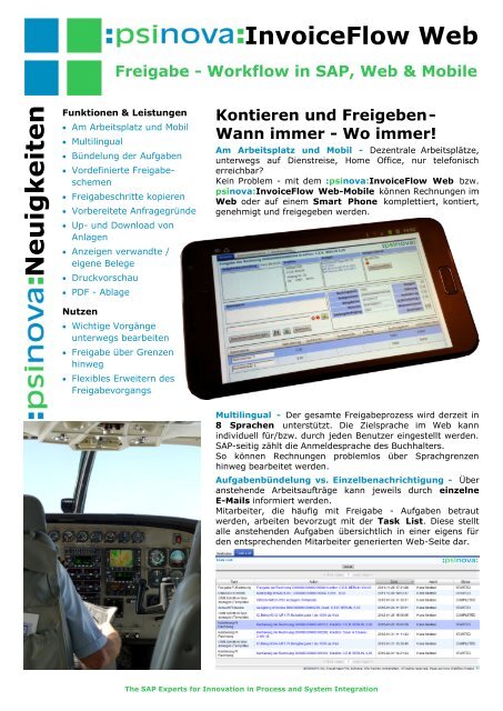psinova:InvoiceFlow Web-mobile - Psinova Ag