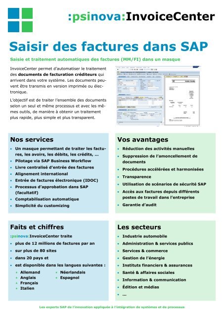 Saisir des factures dans SAP - psinova