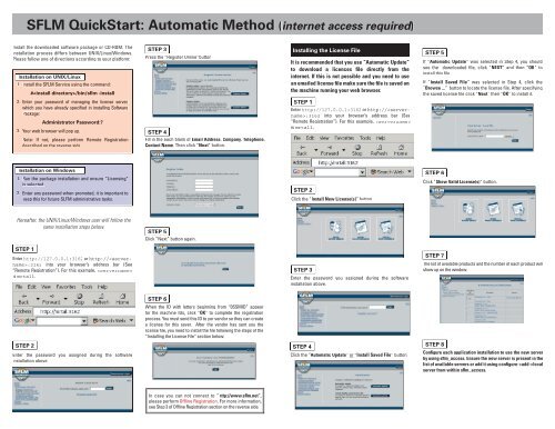 SFLM QuickStart: Automatic Method (internet access required)