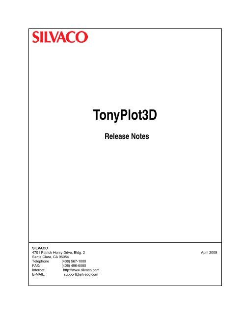 TonyPlot3D - Silvaco