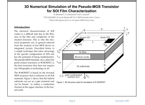 3D Numerical Simulation of the Pseudo-MOS Transistor for ... - Silvaco