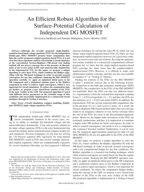 An Efficient Robust Algorithm for the Surface-Potential ... - Silvaco