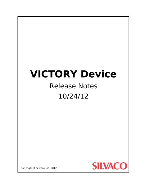 VICTORY Device - Silvaco