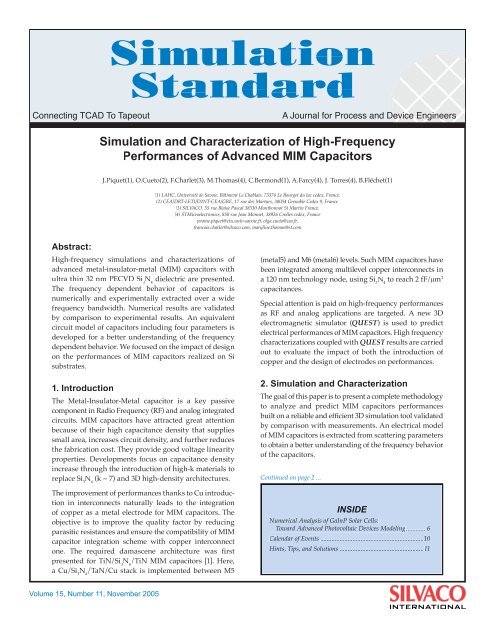Simulation and Characterization of High-Frequency ... - Silvaco