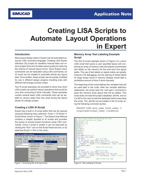 Creating LISA Scripts to Automate Layout Operations in ... - Silvaco