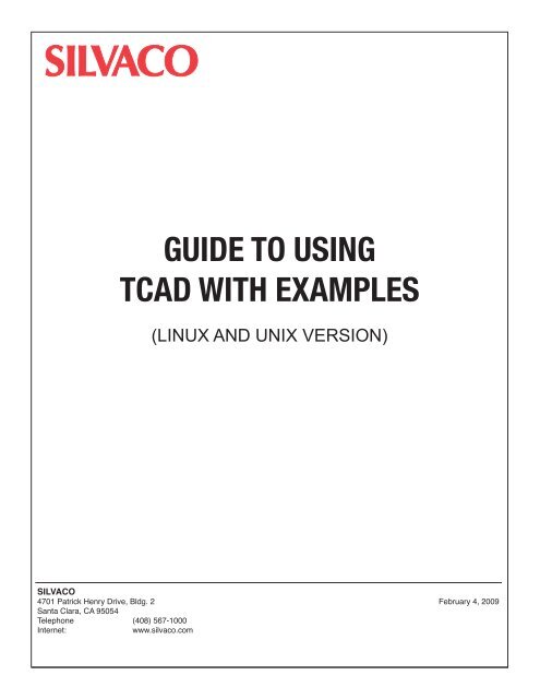 Guide to usinG tCAd with exAmples - Silvaco