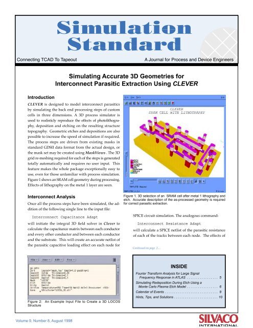 Simulating Accurate 3D Geometries for Interconnect ... - Silvaco