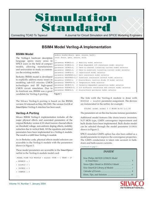 BSIM4 Model Verilog-A Implementation - Silvaco