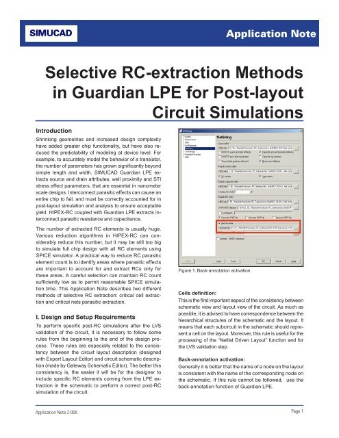 Selective RC-extraction Methods in Guardian LPE for Post ... - Silvaco