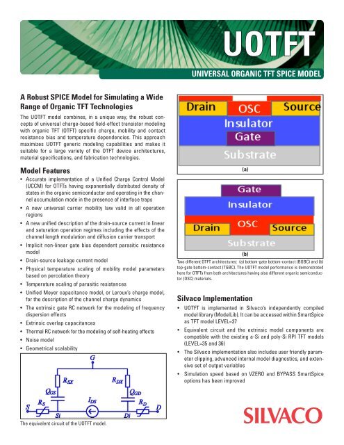 UnIvERSAl ORGAnIC TFT SPICE MODEl UOTFT - Silvaco