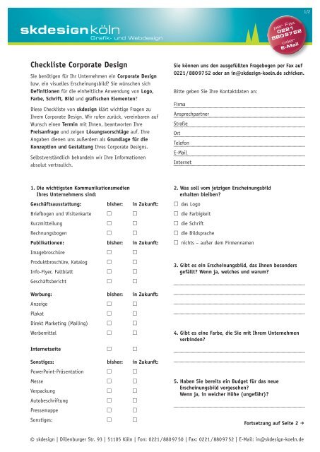 Checkliste Corporate Design