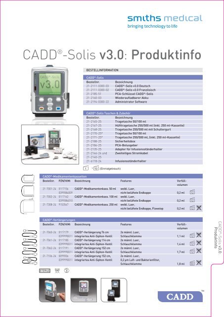 CADD®-Solis v3.0: Produktinfo - Smiths Medical