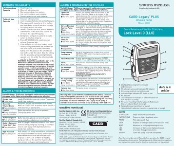CADD Legacy (6400) Patient Information