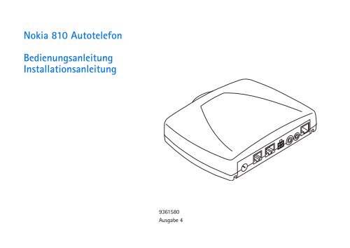 Nokia 810 Autotelefon Bedienungsanleitung Installationsanleitung