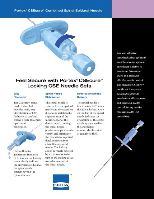 Feel Secure with PortexÂ® CSEcureâ ¢ Locking CSE ... - Smiths Medical