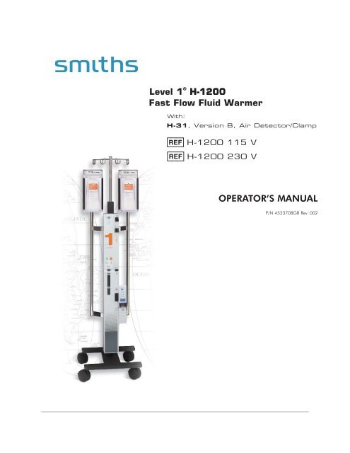 Level 1® H-1200 Fast Flow Fluid Warmer - Smiths Medical