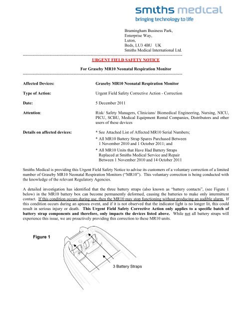 Field Safety Notice - Smiths Medical