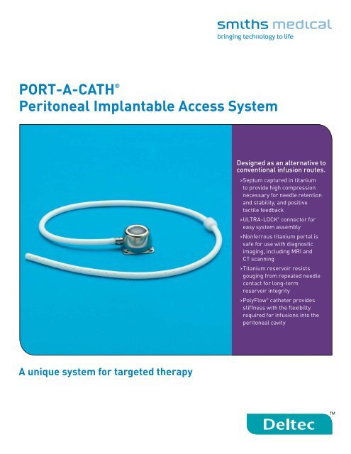 PORT-A-CATH® Peritoneal Implantable Access ... - Smiths Medical