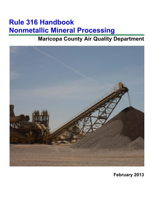Rule 316 Handbook Nonmetallic Mineral Processing