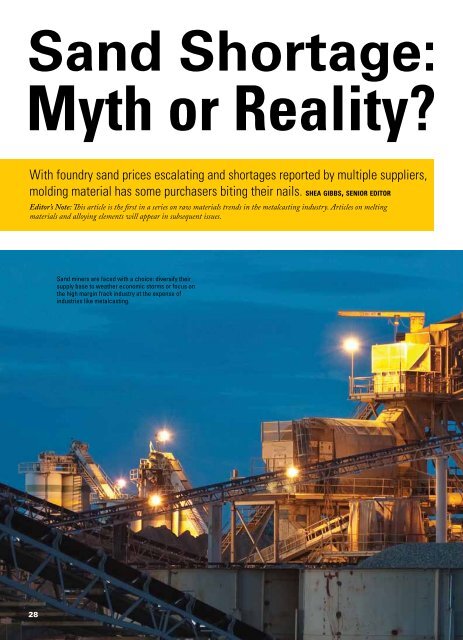 Sand Shortage - American Foundry Society