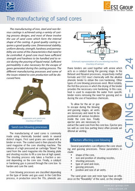 The manufacturing of sand cores - ESI Group