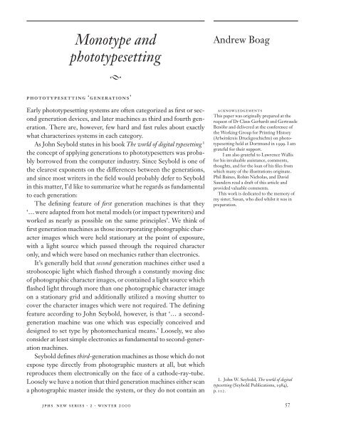 Monotype and phototypesetting - Letterpress