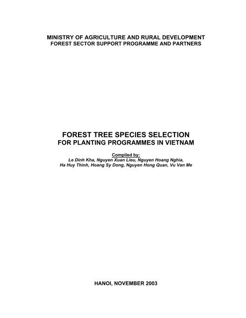 forest tree species selection - Forest Sector Support Partnership
