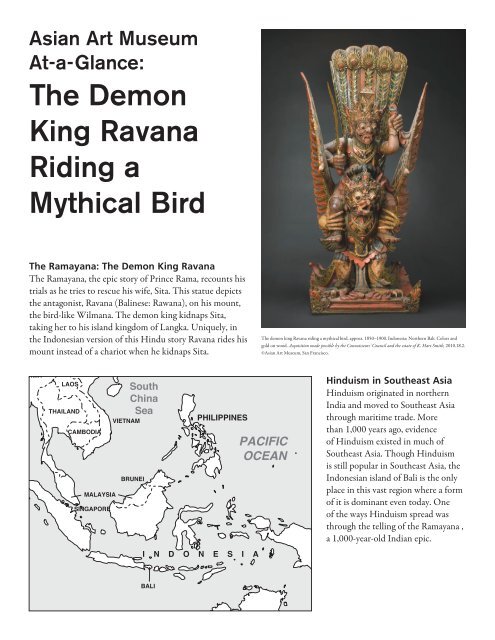 The Demon King Ravana Riding a Mythical Bird - Asian Art Museum