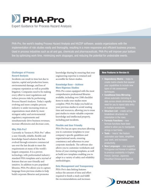 PHA-Pro, the world's leading Process Hazard - AcuTech Consulting