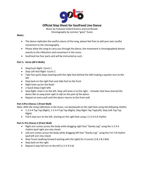 Official Step Sheet for SoulFood Line Dance - World Line Dance ...