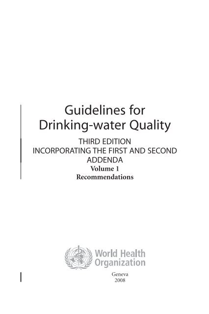 Guidelines for Drinking-water Quality - World Health Organization