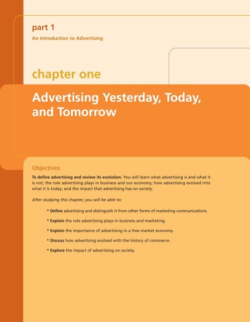 chapter one Advertising Yesterday, Today, and Tomorrow