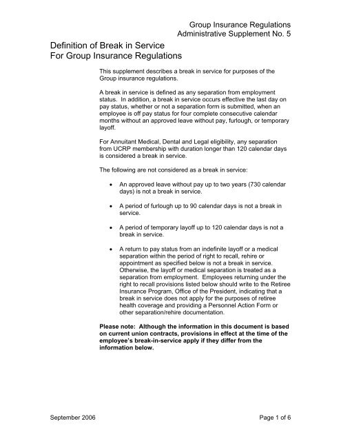 05-Definition of Break in Service - At Your Service