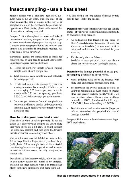 Insect sampling - use a b