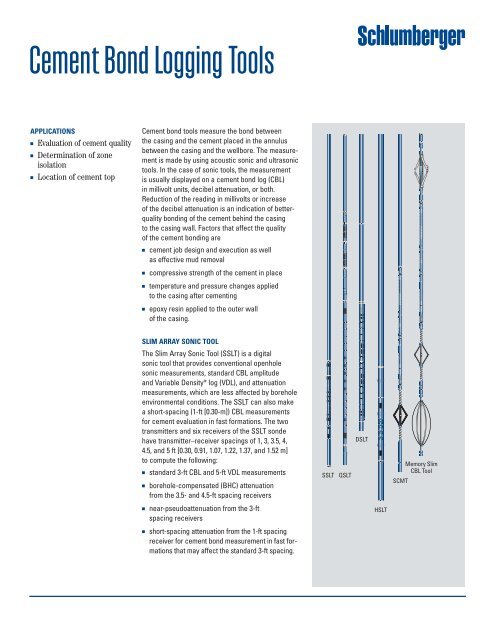 CBL tools - Schlumberger