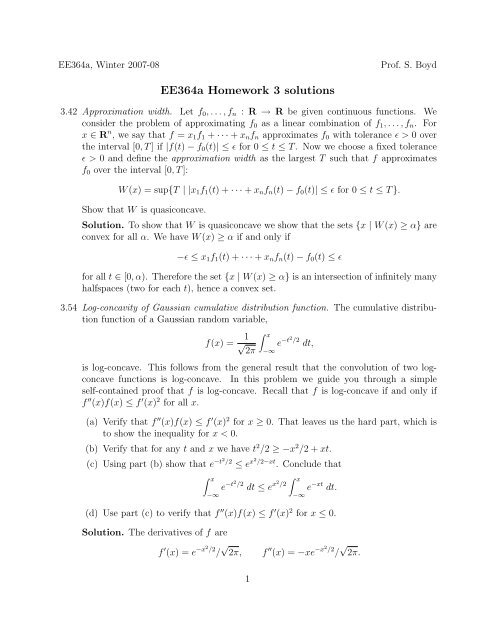EE364a Homework 3 solutions