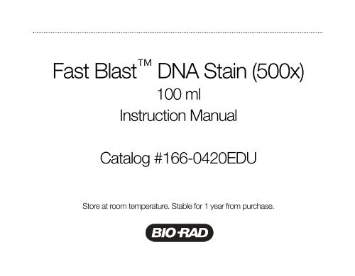 Fast Blast DNA Stain (500x), Biotechnology Explorer - Bio-Rad
