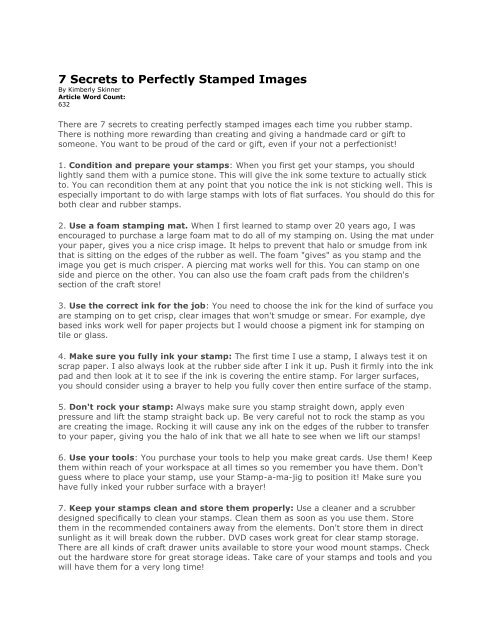 7 Secrets to Perfectly Stamped Images - Stamping Imperfection