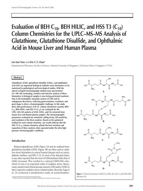 Evaluation of BEH C18 , BEH HILIC, and HSS - Journal of ...