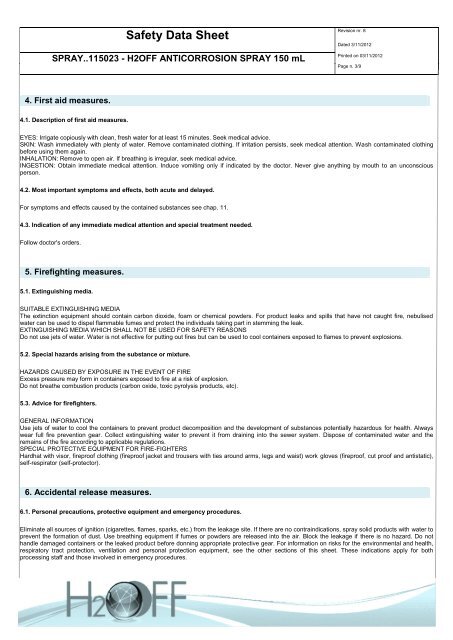 Safety Data Sheet SPRAY..