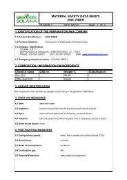 MATERIAL SAFETY DATA SHEET: STEEL FIBER - Green steel group