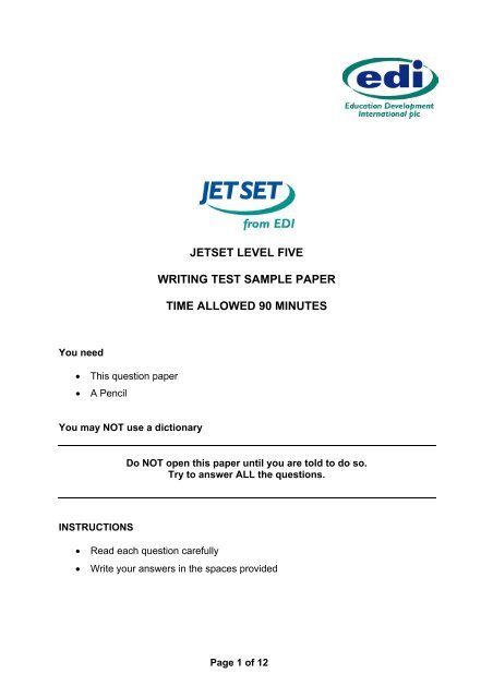 JETSET Level 5 Writing SAMPLE.pdf - LCCI Croatia